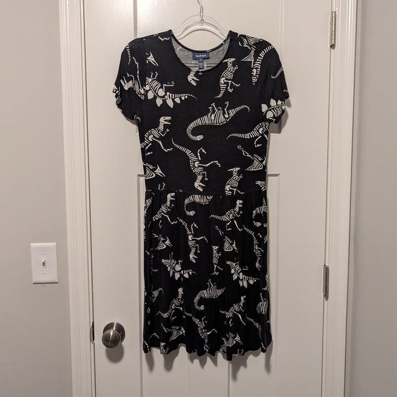 Modcloth | Dresses | Modcloth Black And White Dinosaur Skeleton Print ...